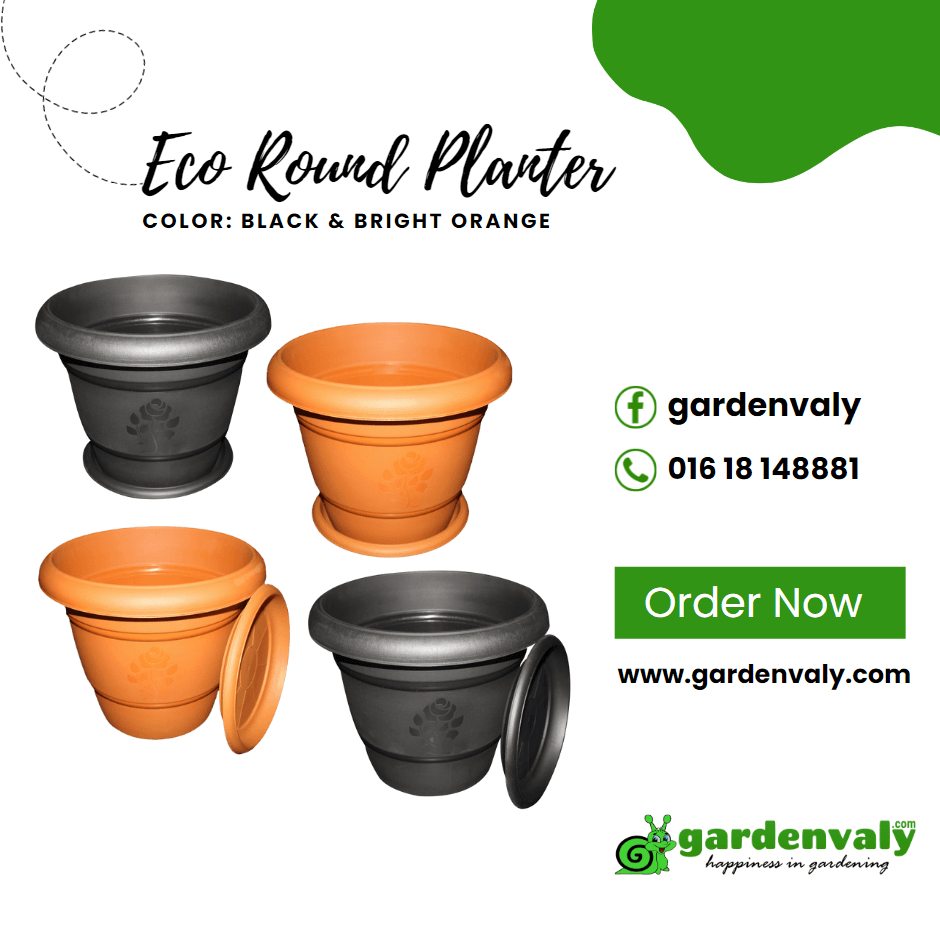 Beautiful BP Eco Round Planter 16 Inch - GardenValy.com